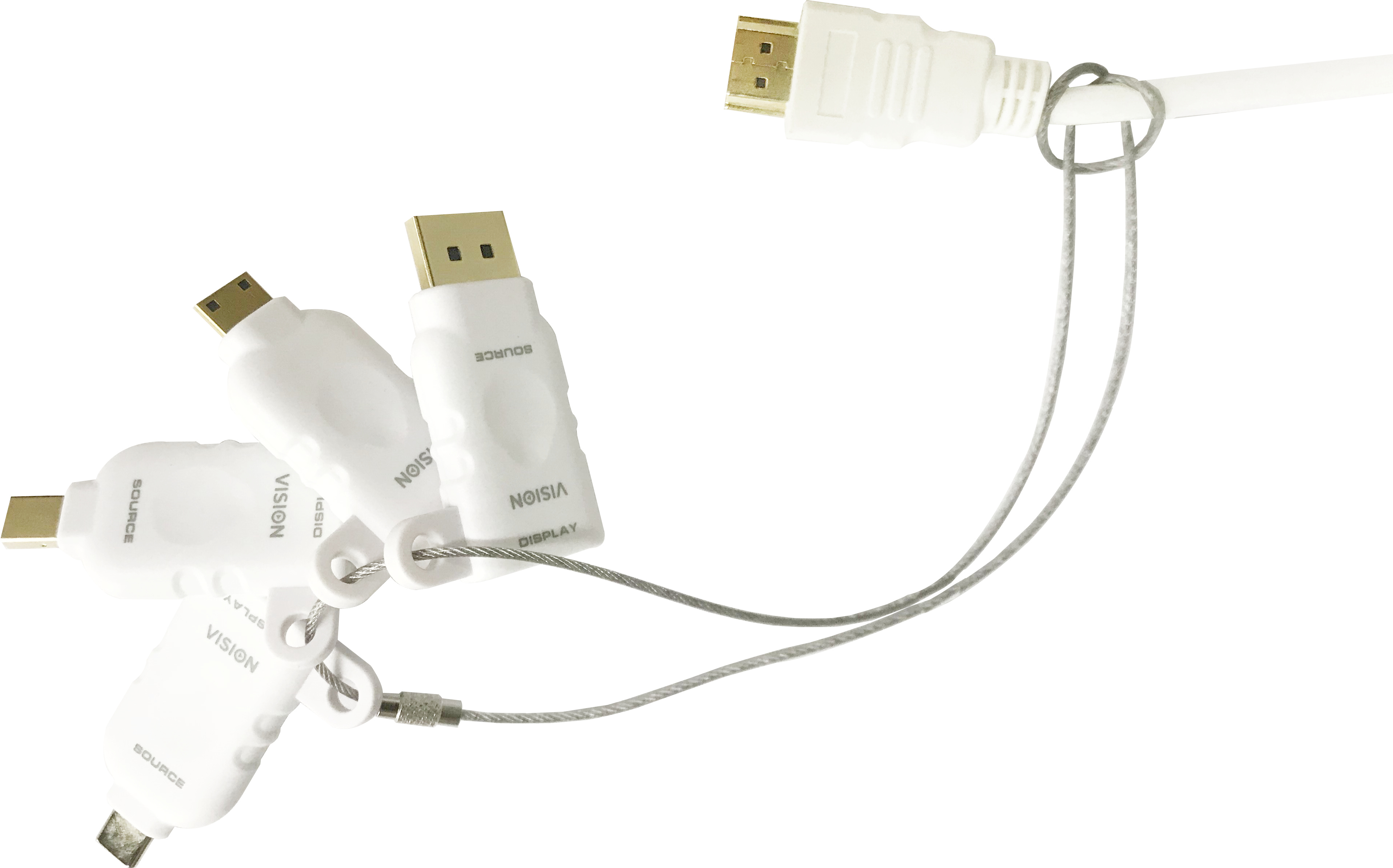 White mDP/DP/mHDMI/USB-C to HDMI Adaptor | Vision Audio Visual