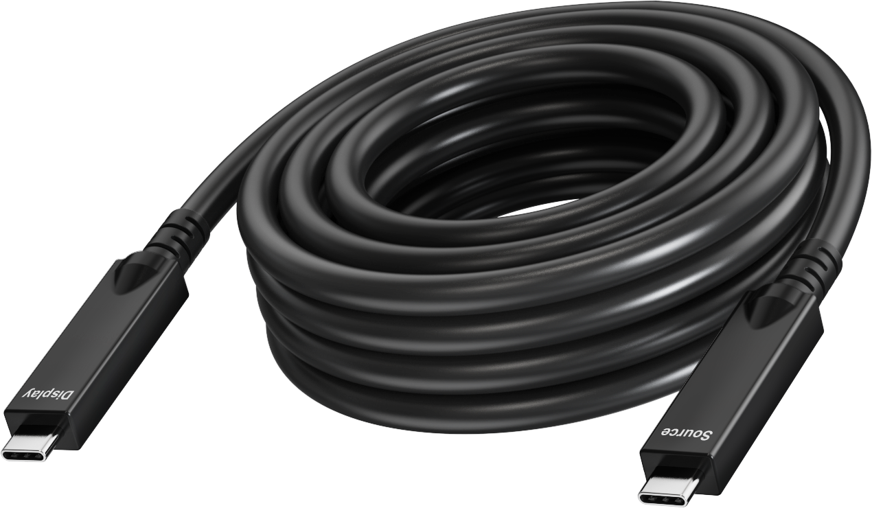 Black USB-C Cable 15m | Vision Audio Visual