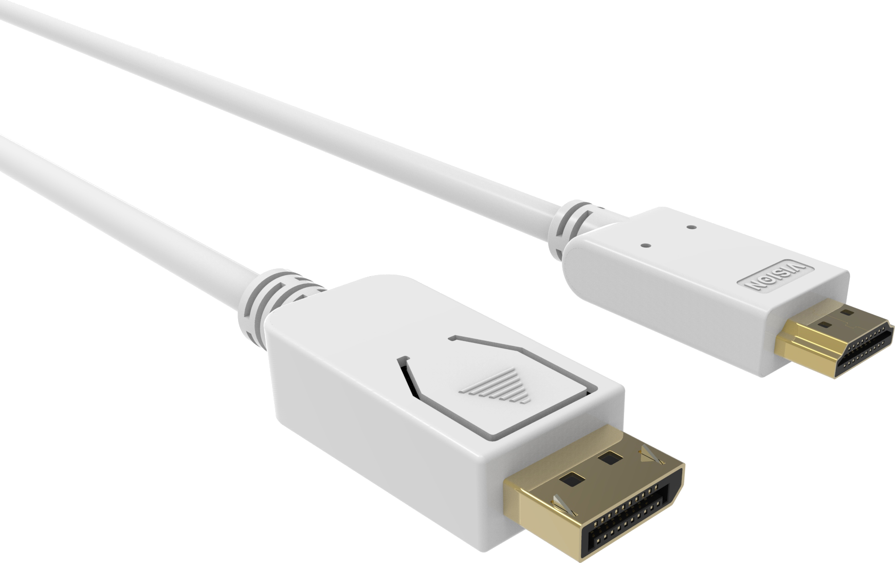 White DisplayPort to HDMI Cable 1m (3.2ft) | Vision Audio Visual